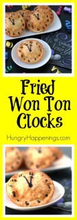 New Year's Eve Appetizer - Cheese Filled Fried Won Ton Clocks | Hungry ...