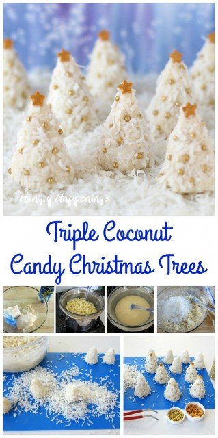 Triple Coconut Candy Christmas Trees - Hungry Happenings