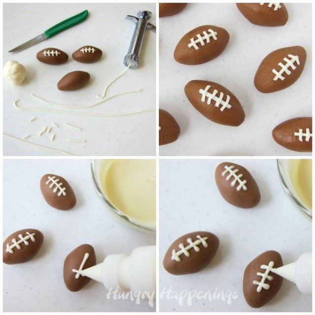 Chocolate Caramel Fudge Footballs