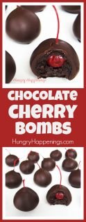 Chocolate Cherry Bombs – Cherry Filled Cake Balls Dipped in Chocolate