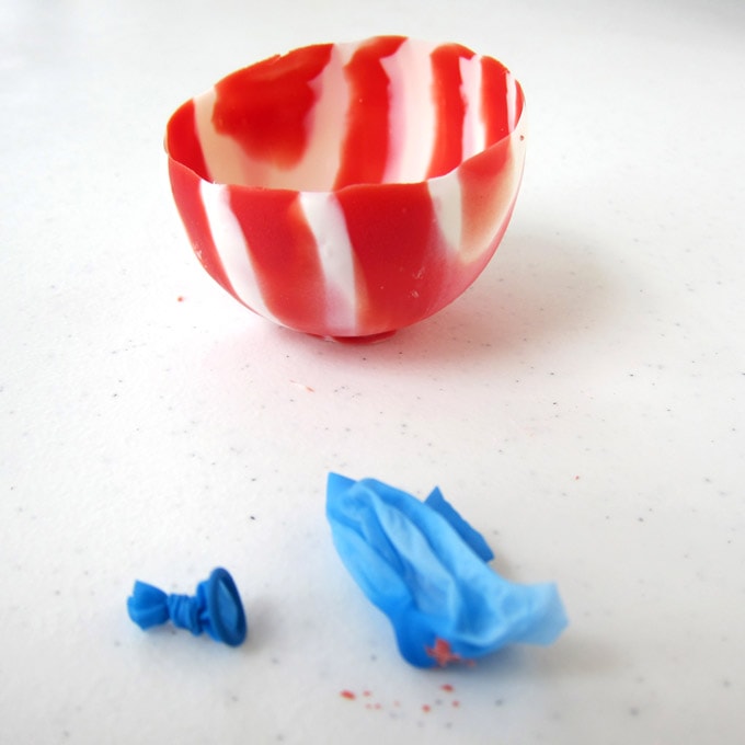 Candy Cane Chocolate Cups filled with Peppermint Mousse