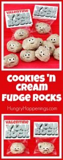Cookies 'n Cream Fudge Rocks with "You Rock" Printable Tags