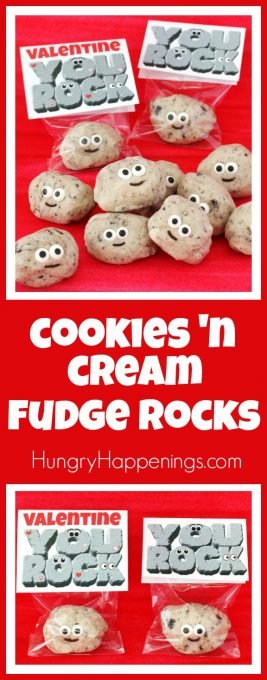 Cookies 'n Cream Fudge Rocks with "You Rock" Printable Tags