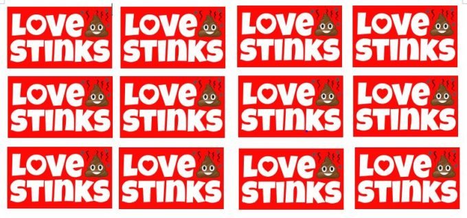 Chocolate Caramel Fudge Smiling Poo Emoji - Love Stinks Valentine