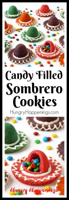 Sombrero Piñata Cookies - Colorful 3-D Cookies Filled with Candy