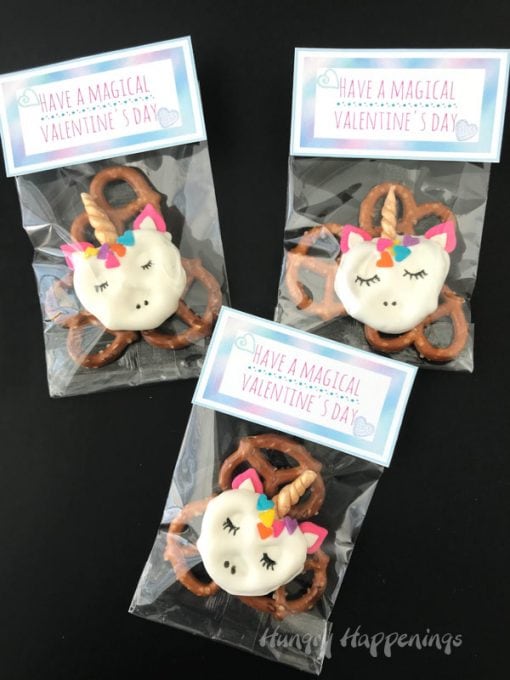 Pretzel Unicorns - Magical Valentine's With Printable Bag Toppers