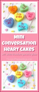 Mini Conversation Heart Cakes