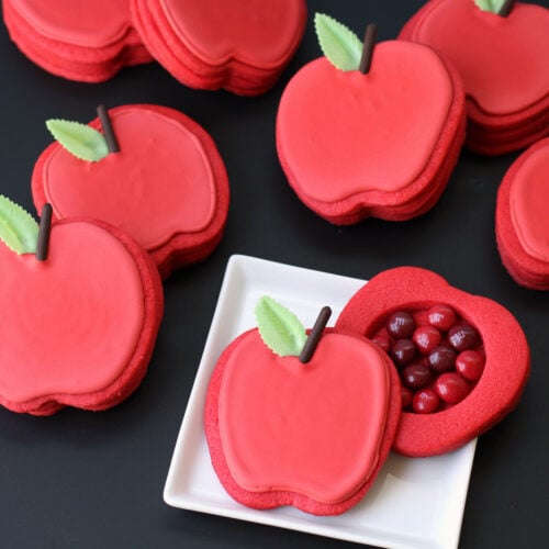 Caramel Apple Sugar Cookies - Decorated Cookie Pops